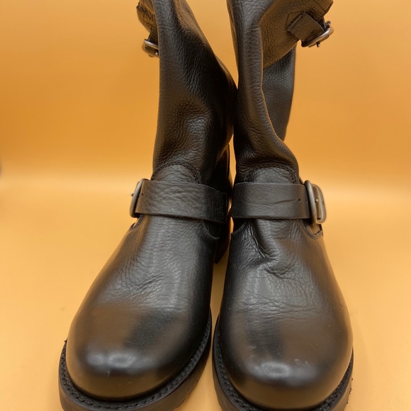 Frye | Shoes | Frye Veronica Short Black Buckle Boot Size 7 | Poshmark